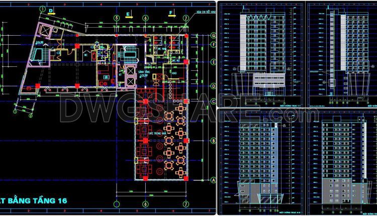 161. Download Architectural Design Drawings Of A 16-storey Hotel With A ...