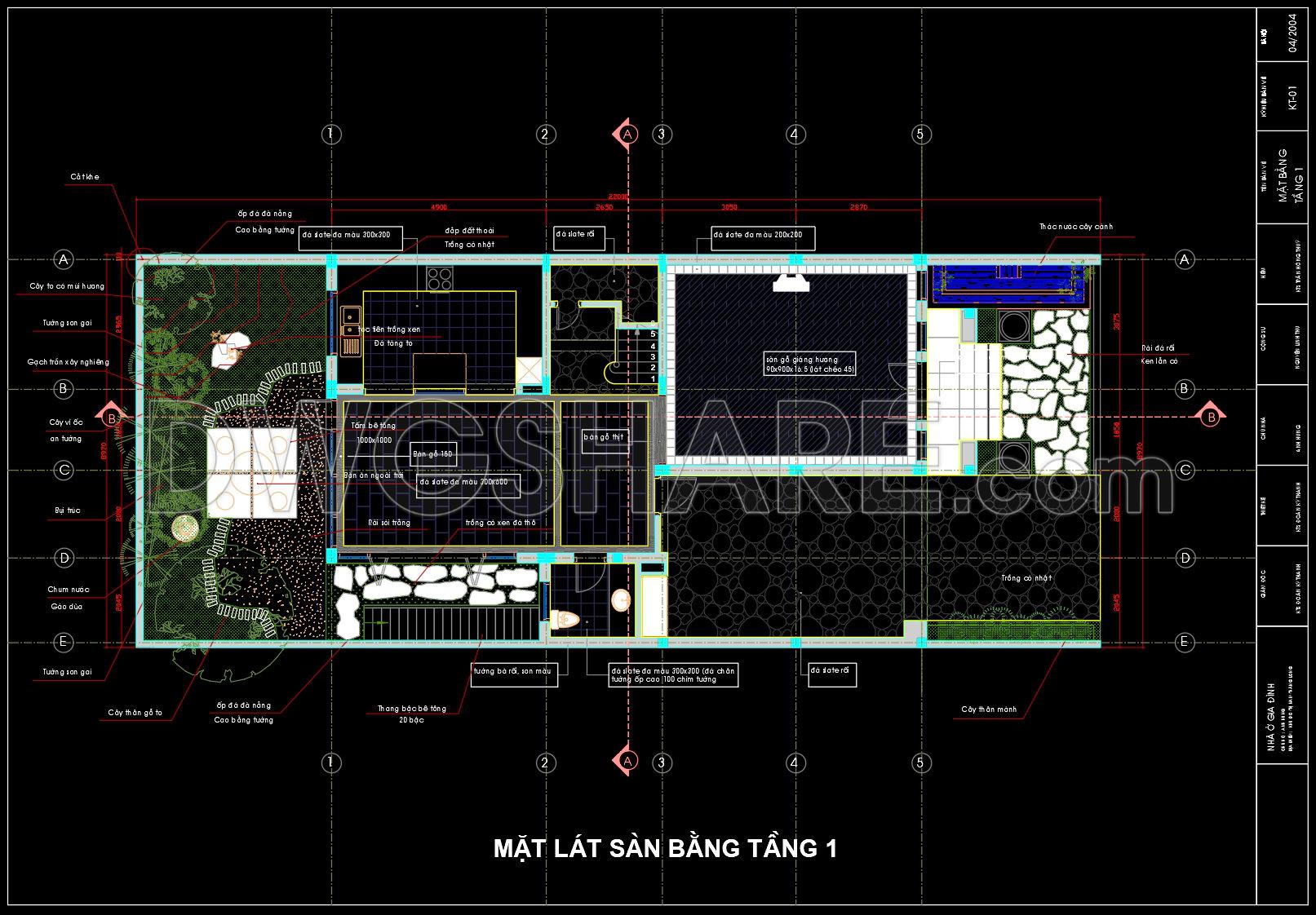 163. Residential Landscape Floor Plan – Free Access to CAD Drawing