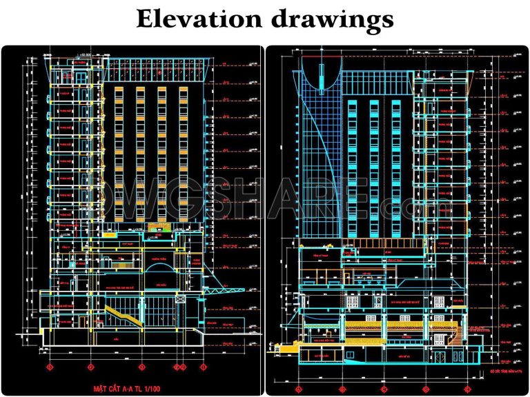 166. Free Download CAD Drawing of Typical Hotel Floor Plan (Levels 4–7)
