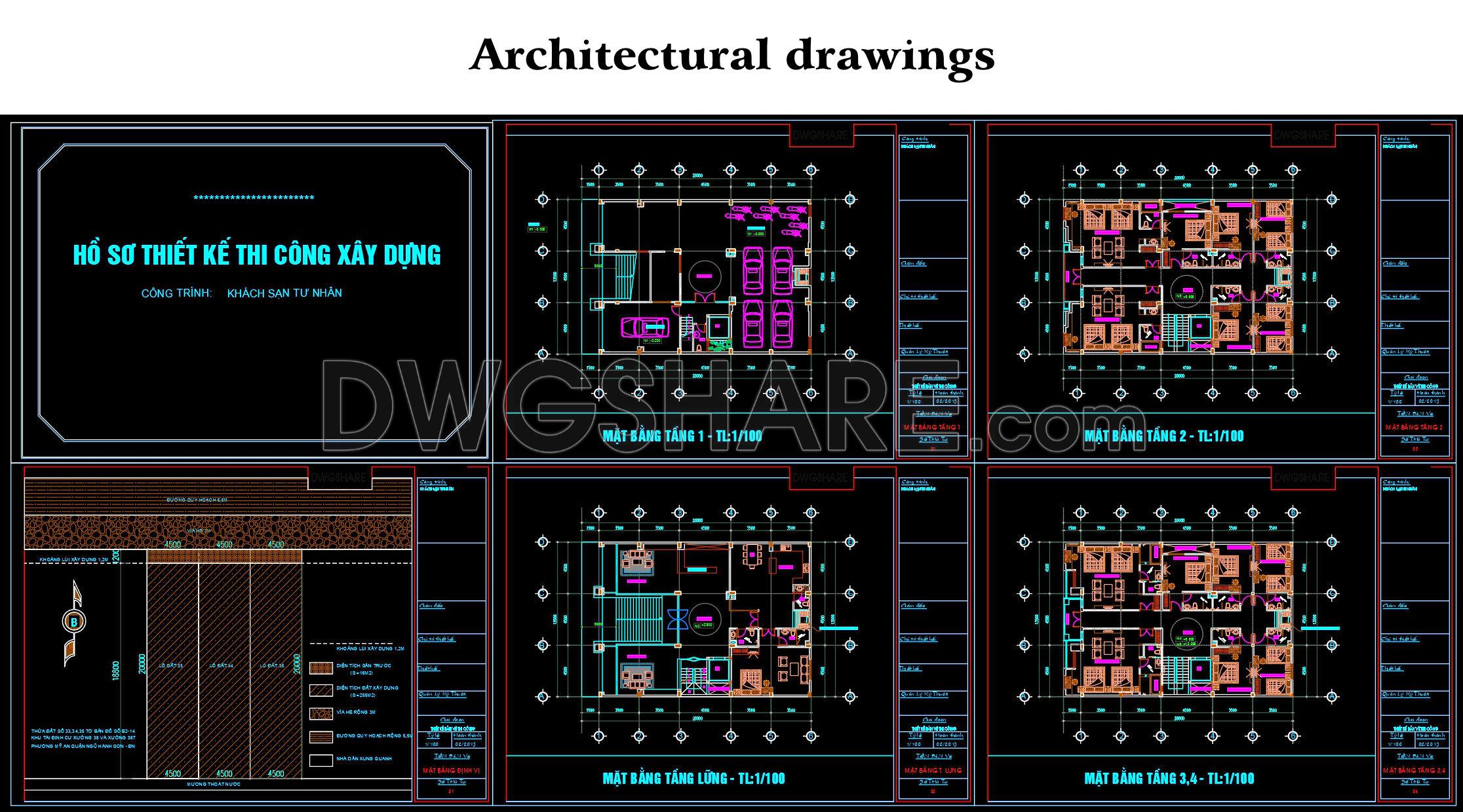 169. Download the design documentation for a 6-storey mini hotel with a ...