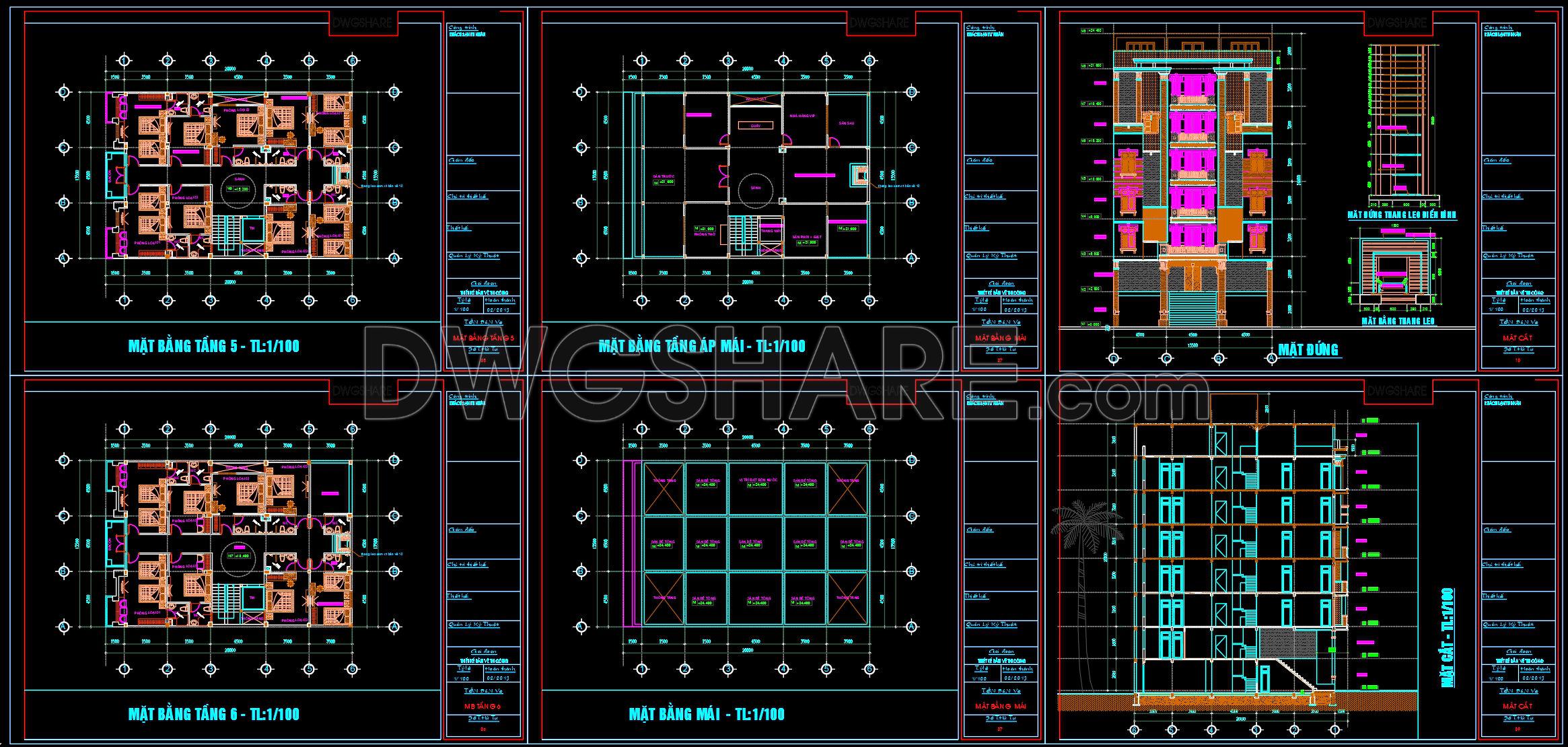 169. Free Mini Hotel CAD Drawings Download – Detailed Multi-Storey ...