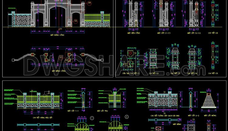 222. Download free CAD drawings of gates, fences, and construction ...