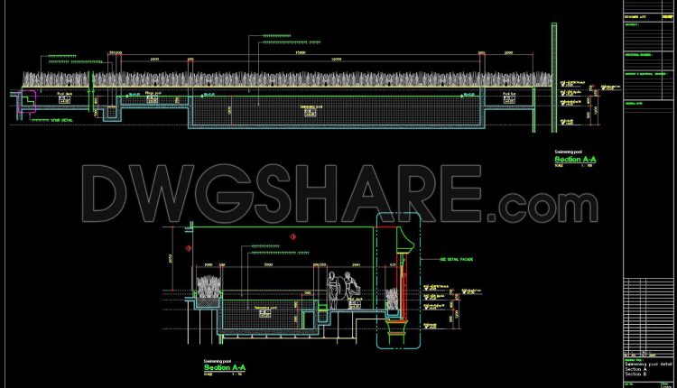 30. Free download CAD Detailed swimming pool drawings (1) - Free Cad ...