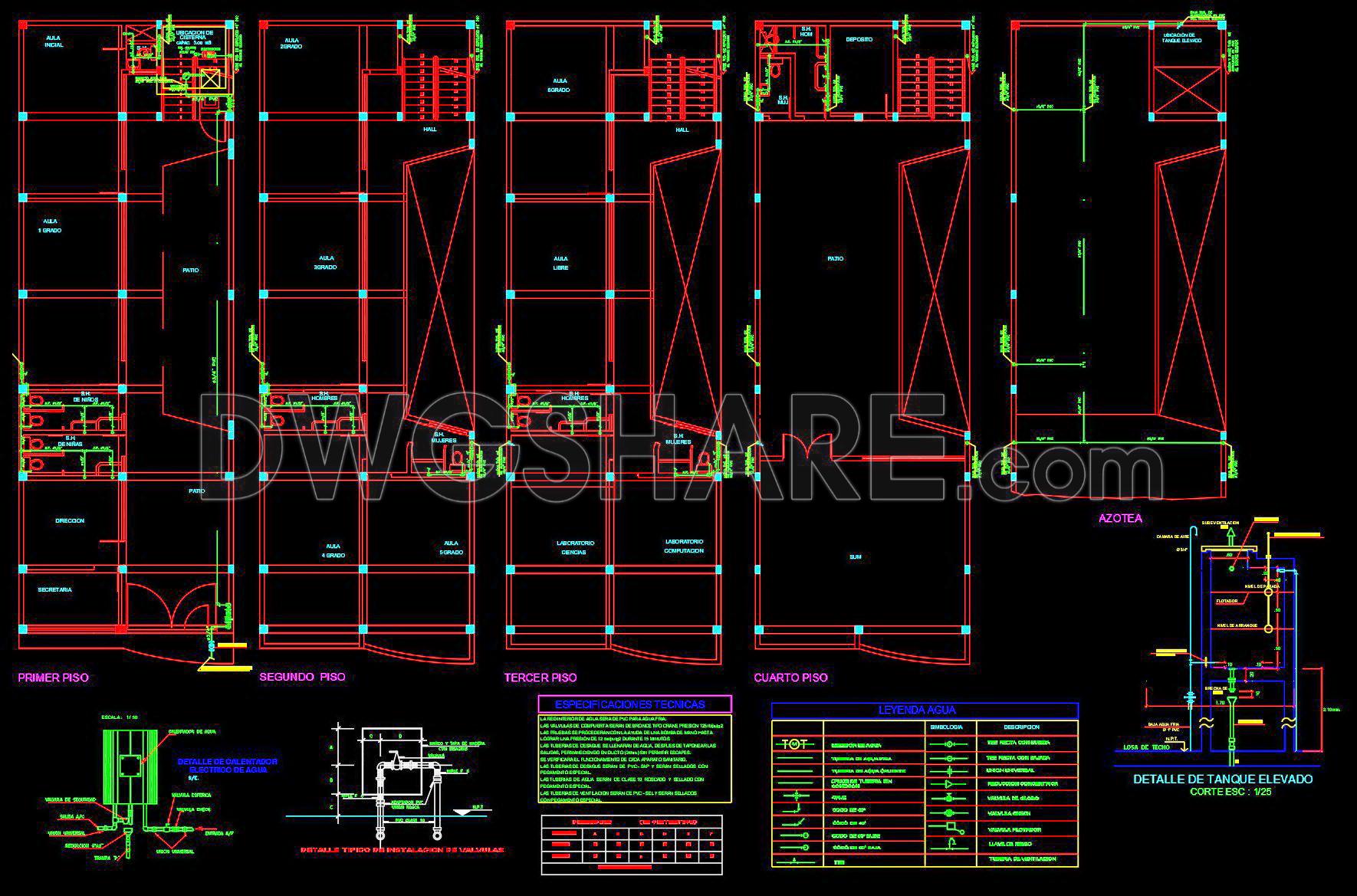 34. Free Download CAD Drawings of Educational Center