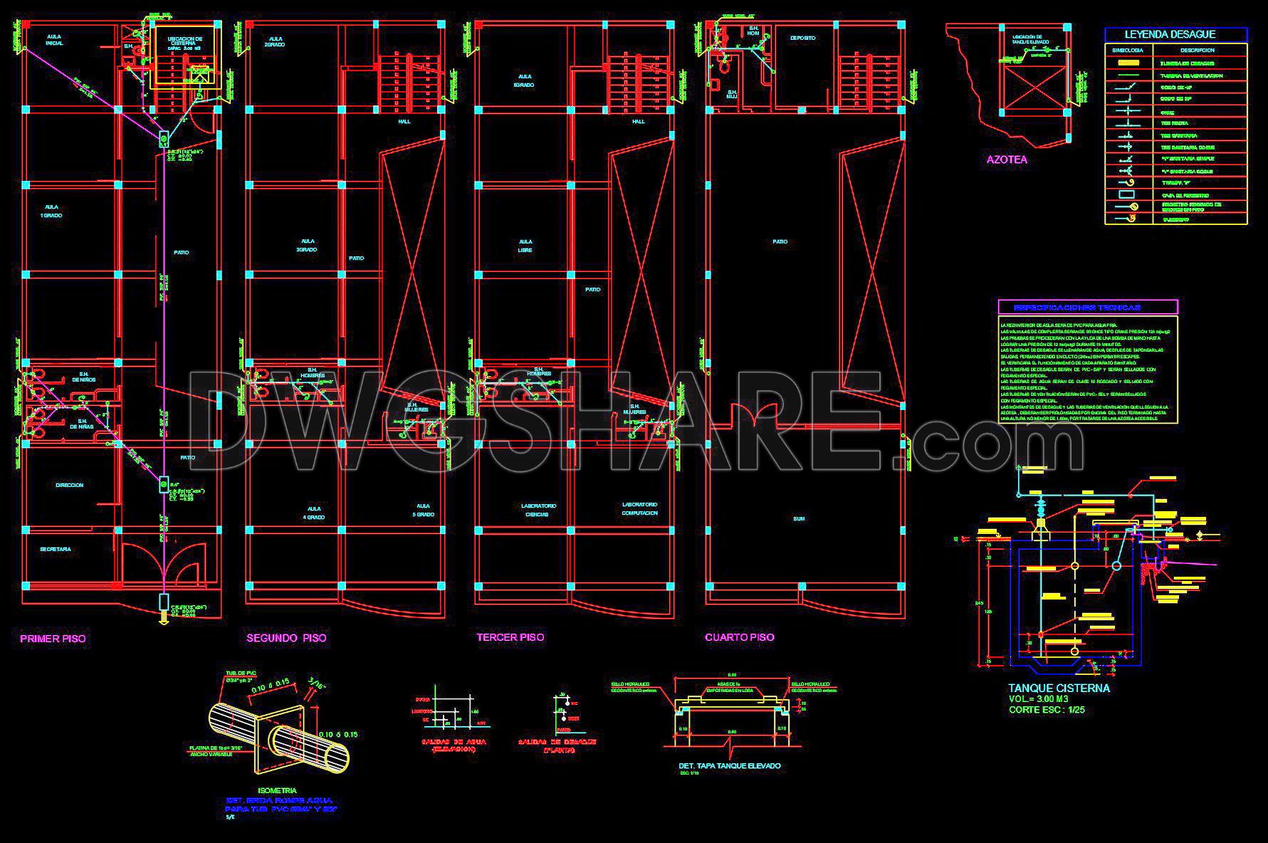 34. Free Download CAD Drawings of Educational Center