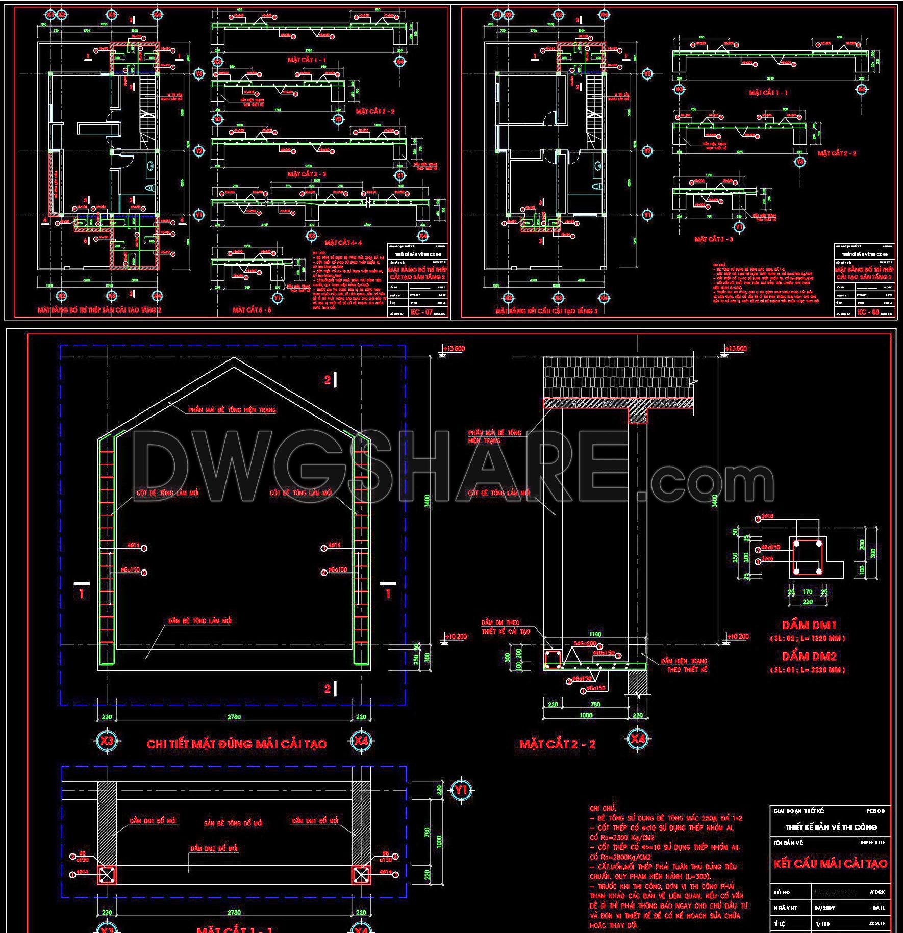 353. Free Download of Structural CAD Drawings for 7m x 9m Reinforced ...