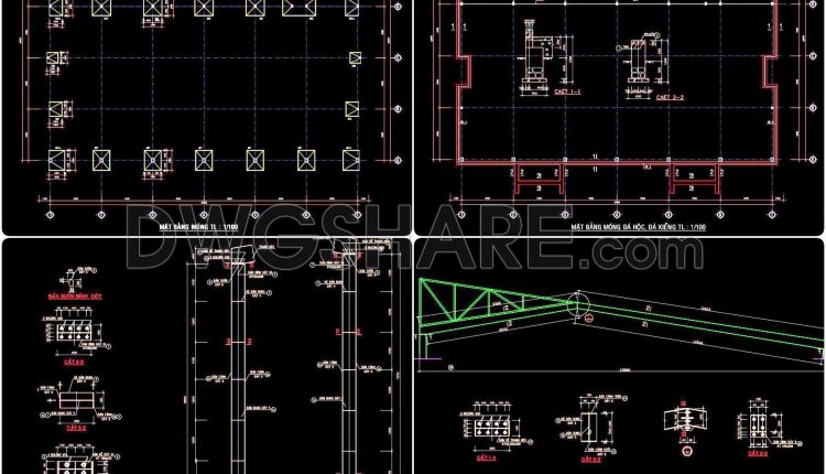 362. Download Structural CAD Drawing of Factory with Dimensions 28m x ...