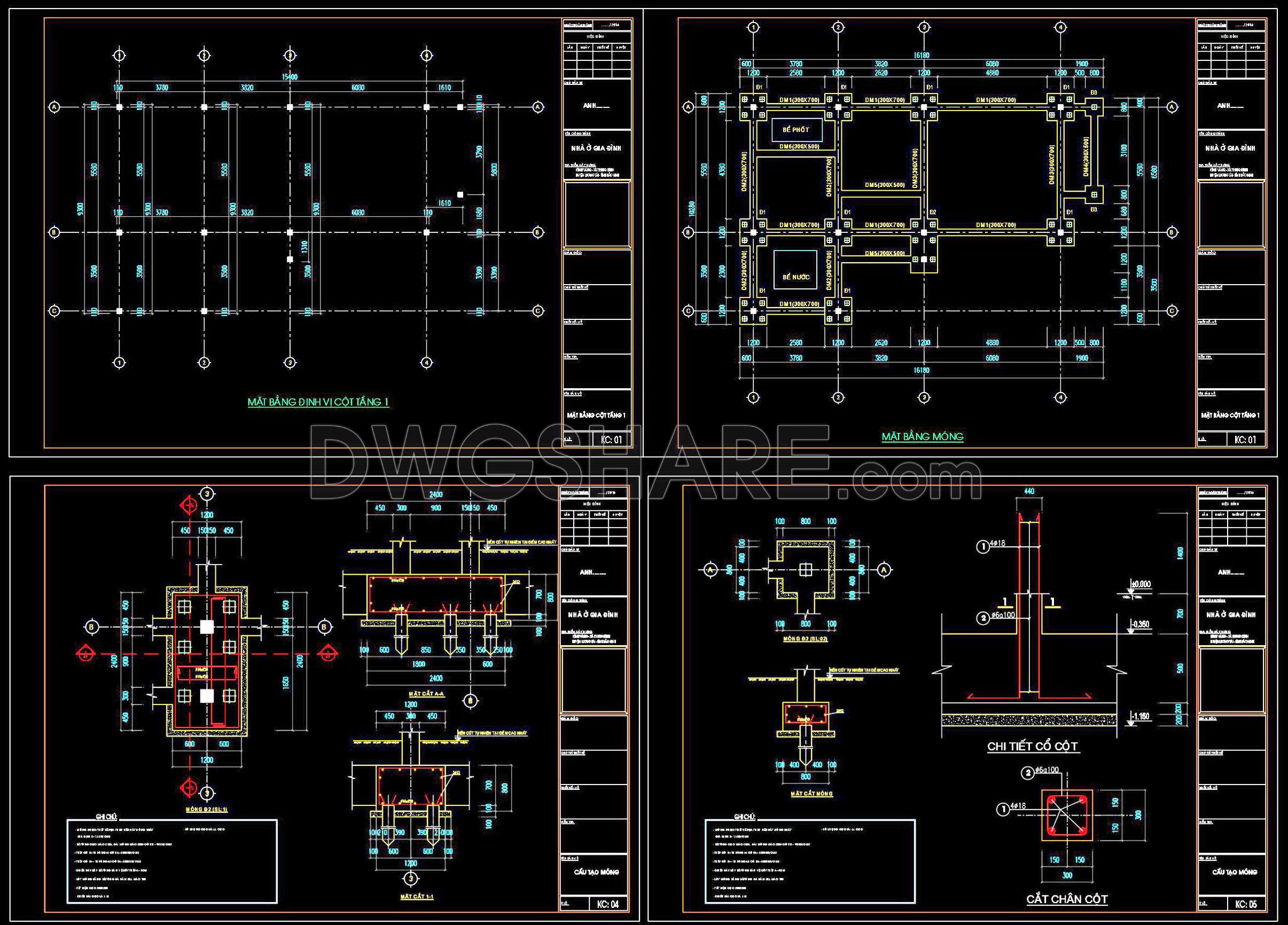 369. Free Download of Structural CAD Drawings for 9.3m x 15.8m ...