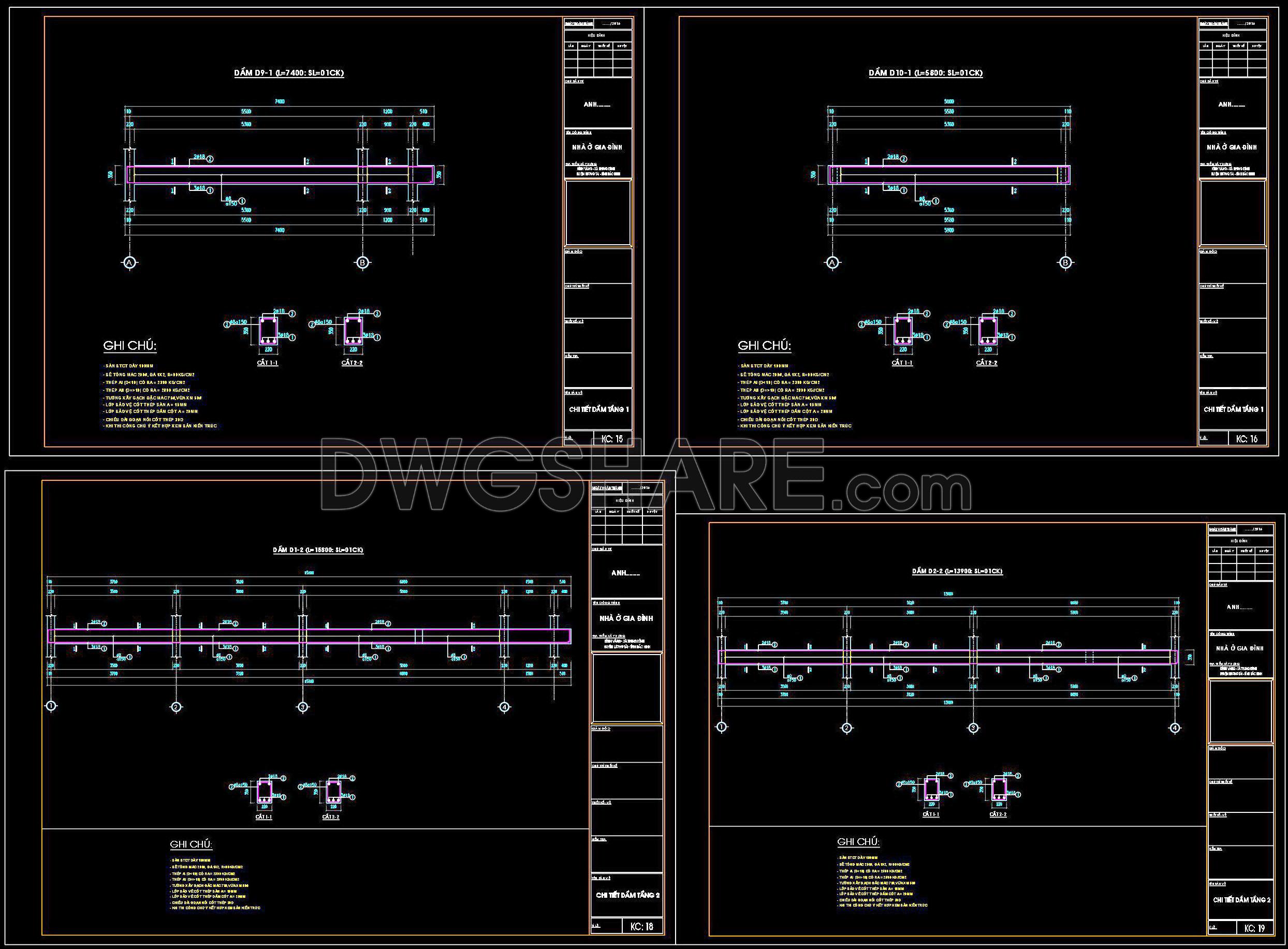 369. Free Download of Structural CAD Drawings for 9.3m x 15.8m ...