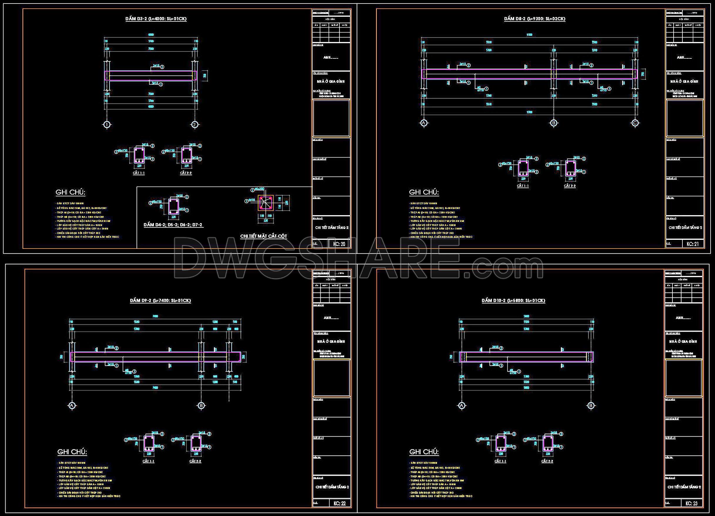 369. Free Download of Structural CAD Drawings for 9.3m x 15.8m ...