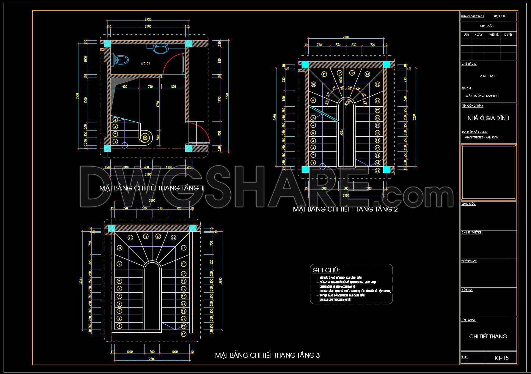 379. Free Download detailed CAD drawings of townhouse stairs