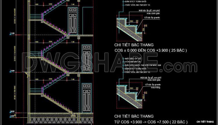 386. Free Download Townhouse Stair Detail CAD Drawings (2) - Free Cad ...