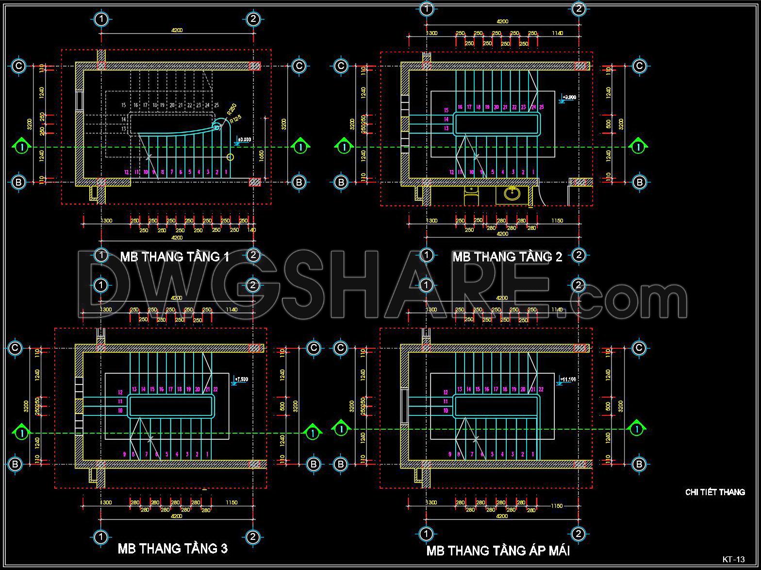 386. Free Download Townhouse Stair Detail CAD Drawings