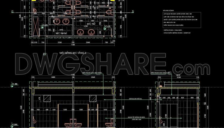 432. Public Restroom CAD Detail Drawings Free Download (1) - Free Cad ...