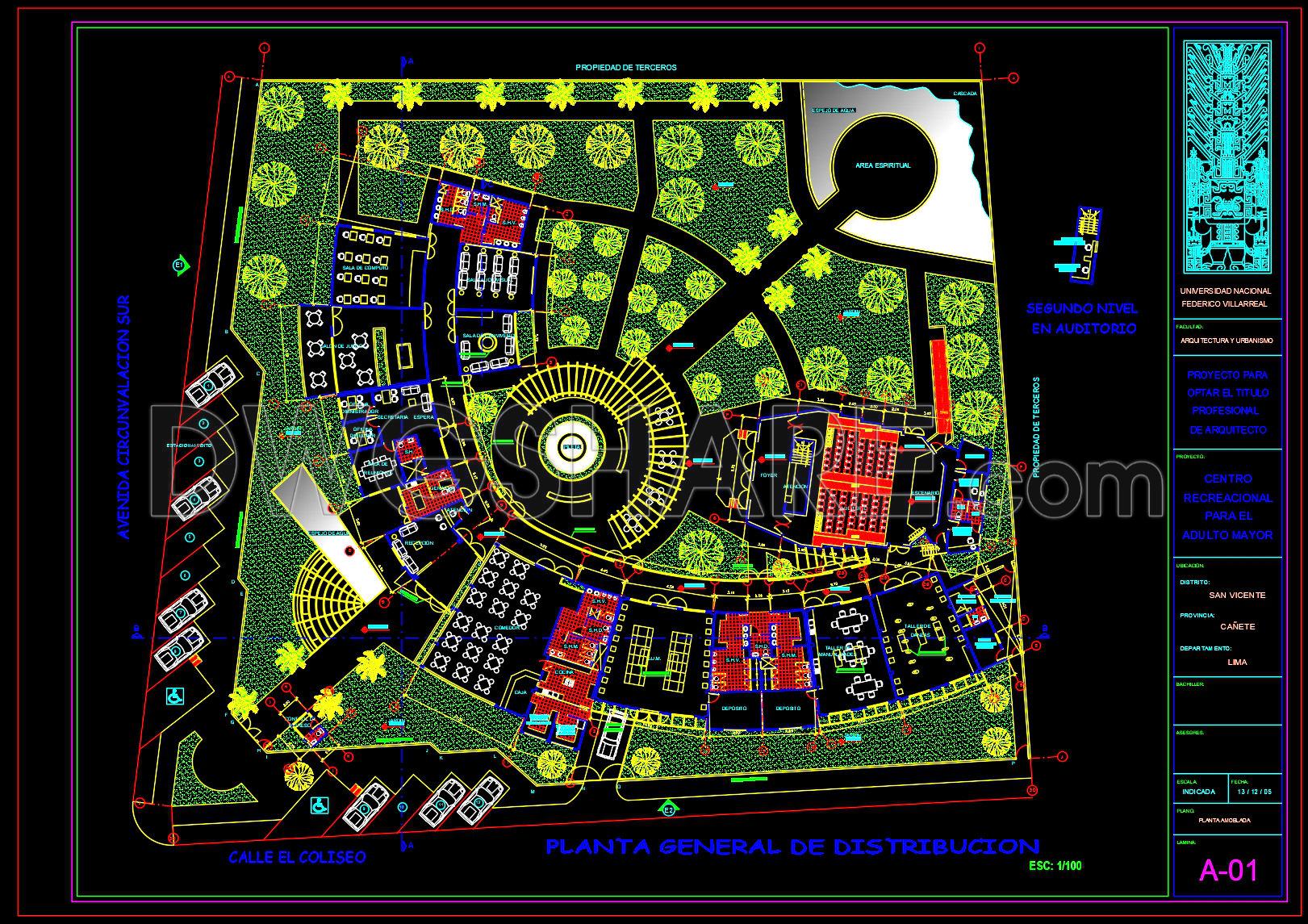 46. Free CAD Download – Master Plan Drawing of a Recreational and ...