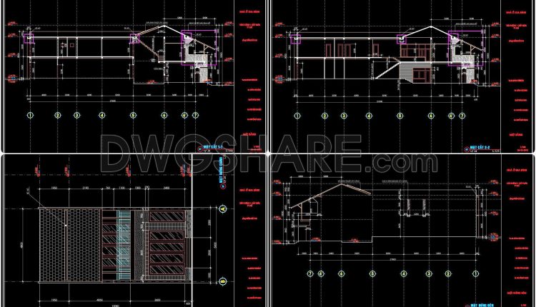 474. Download CAD Design Drawings for a 2-Story House with Dimensions 4 ...