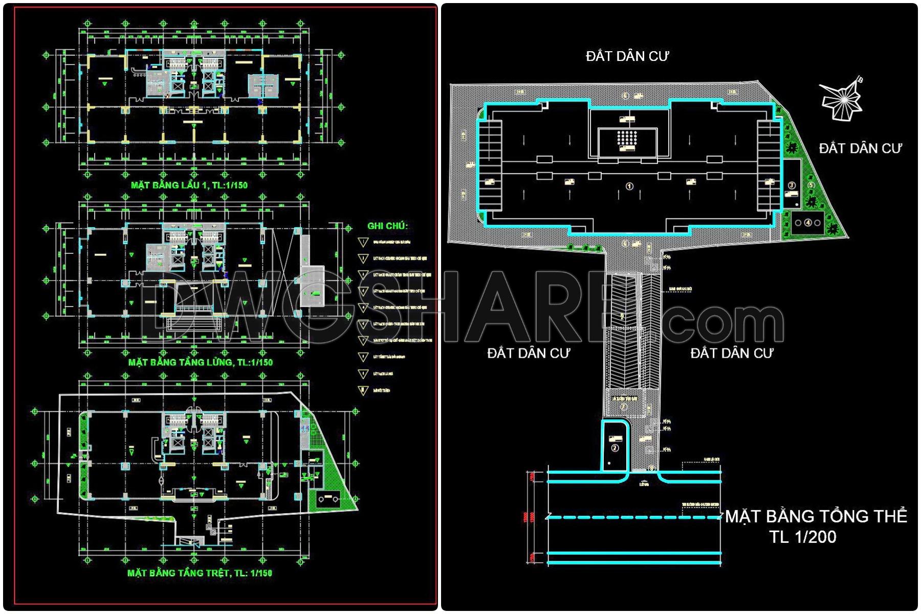 56. Free Download Architectural CAD Drawings of a 22-Story Building ...
