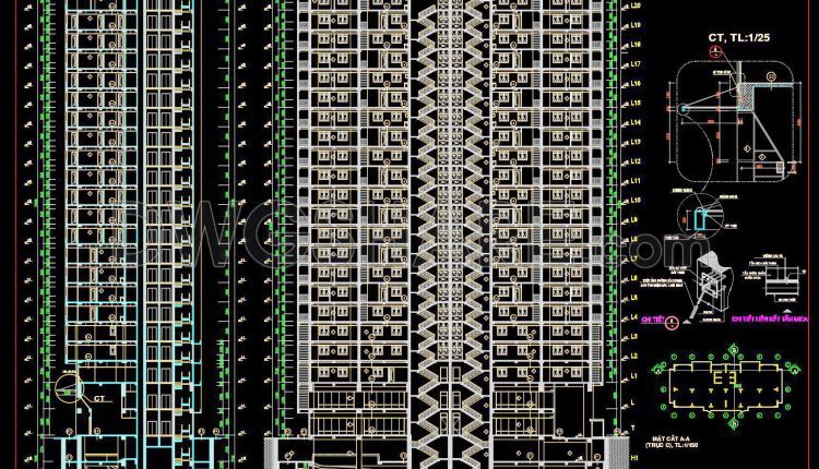 56. Free Download Architectural CAD Drawings of a 22-Story Building ...