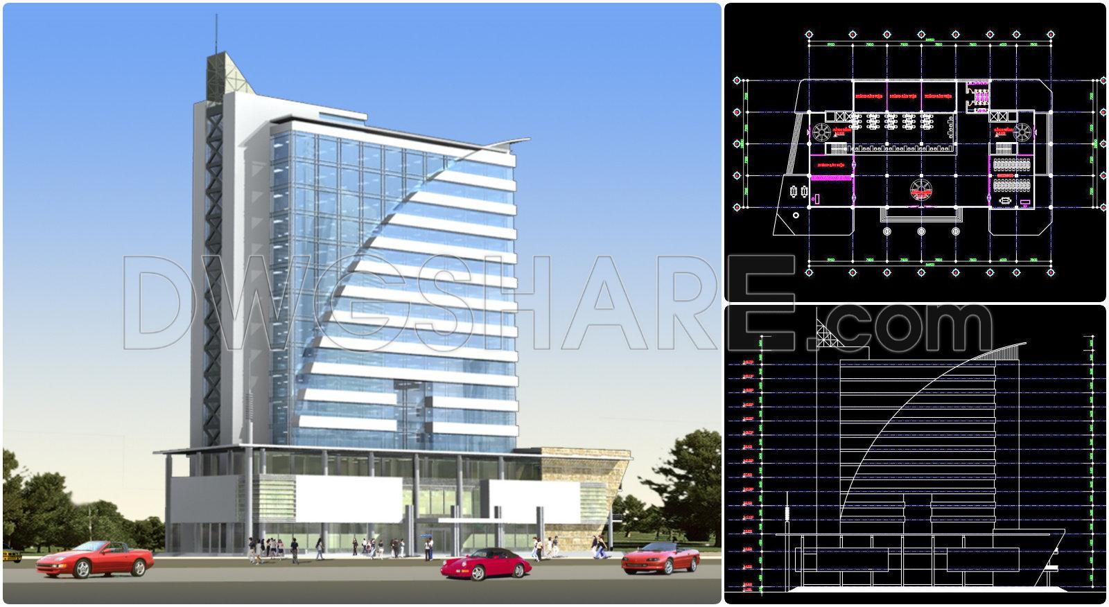 63. Free download VNPT headquarters architectural drawings AutoCAD DWG