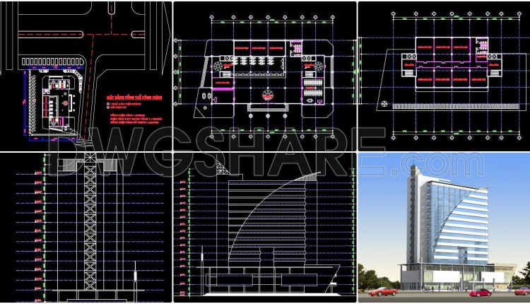 63. Free download VNPT headquarters architectural drawings AutoCAD DWG ...