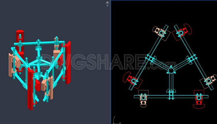 674. 3D H-Frame Gantry Structure Model in CAD (DWG) (1) - Free Cad ...