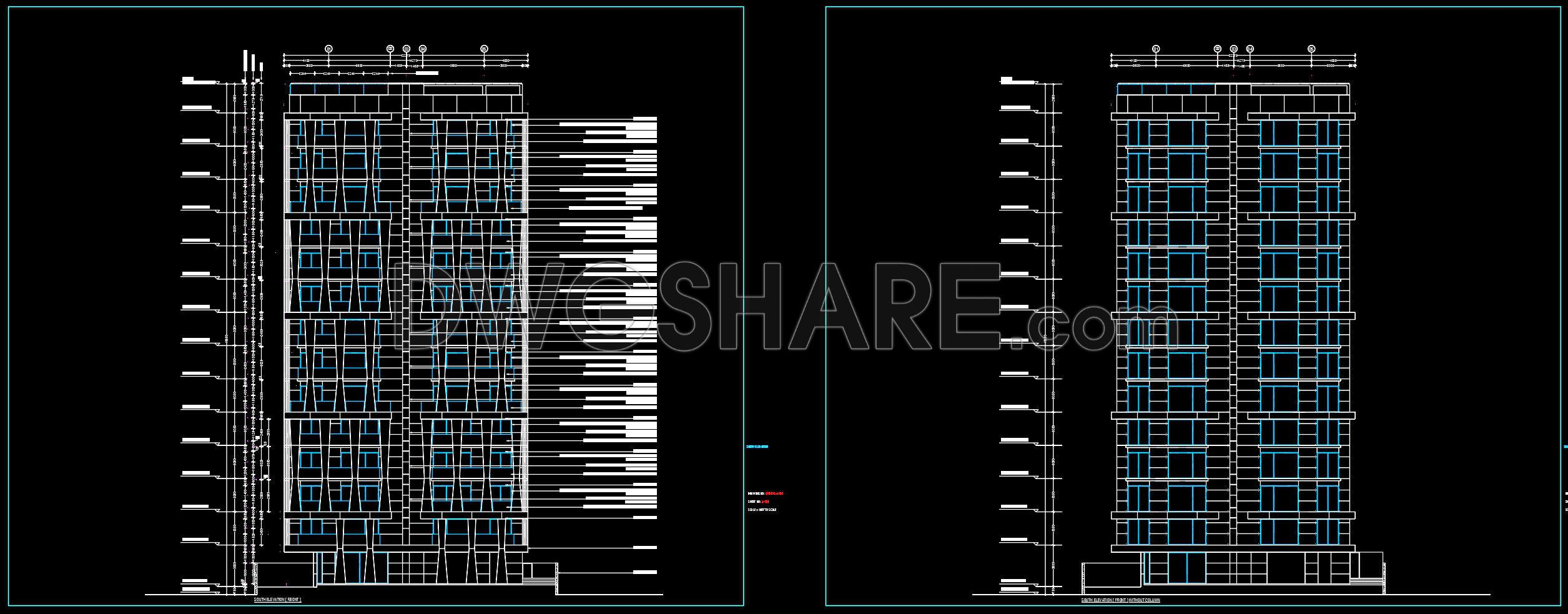 71. Download CAD Architectural Design Drawings of a Modern 13-Story ...