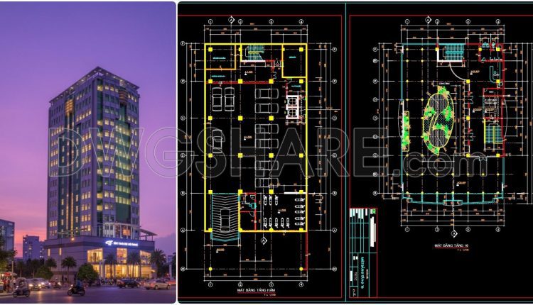 75. Free Download Cad Drawings – Basement & 16th Floor Office Building ...