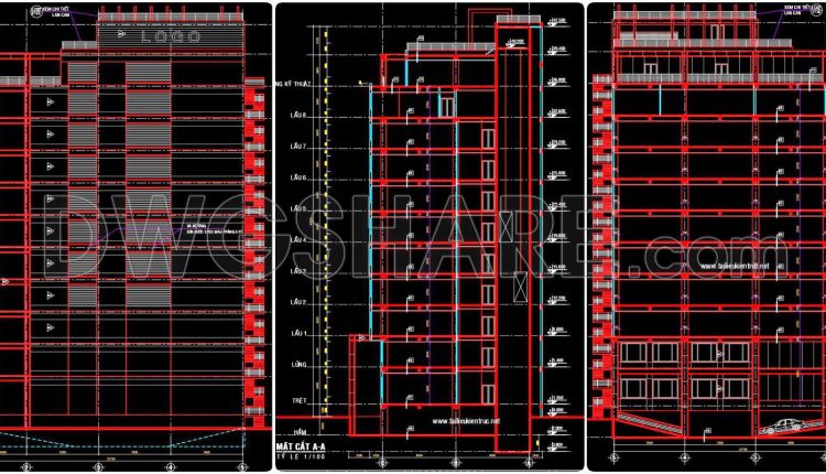 76. Download Complete 8-story Office Building Design Cad Drawings – Total Area 6,900m2 (6 ...