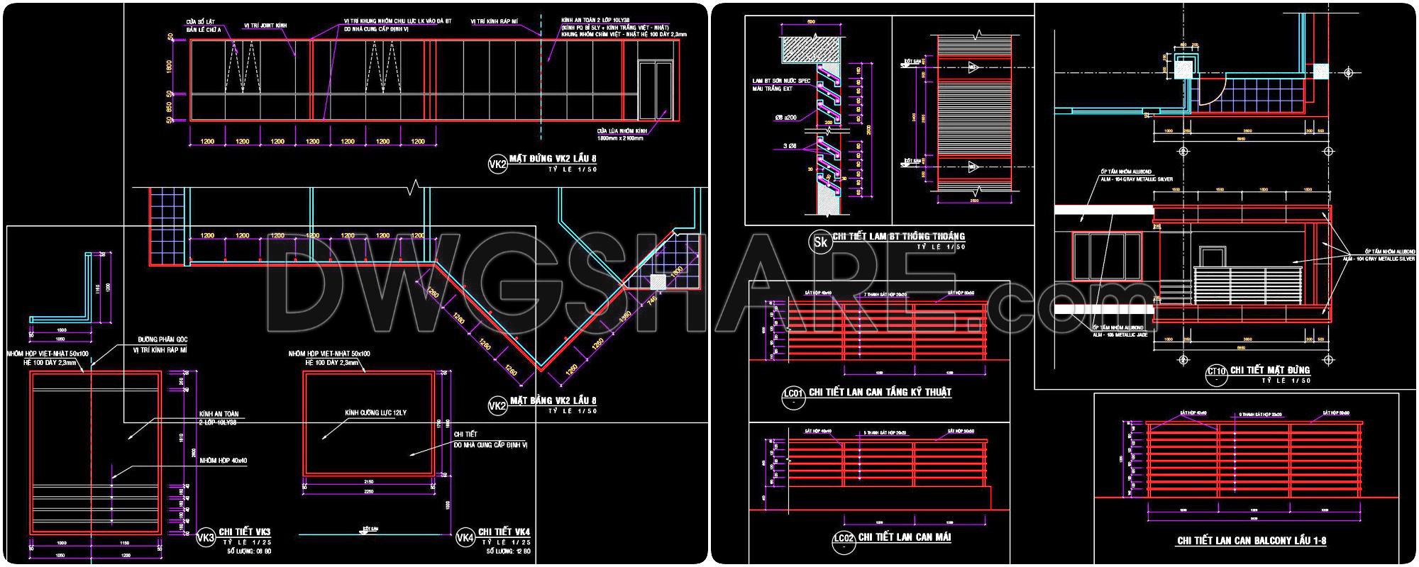 76. Free Download CAD Drawing of Rooftop Café Floor Plan for an 8-Storey Office Building