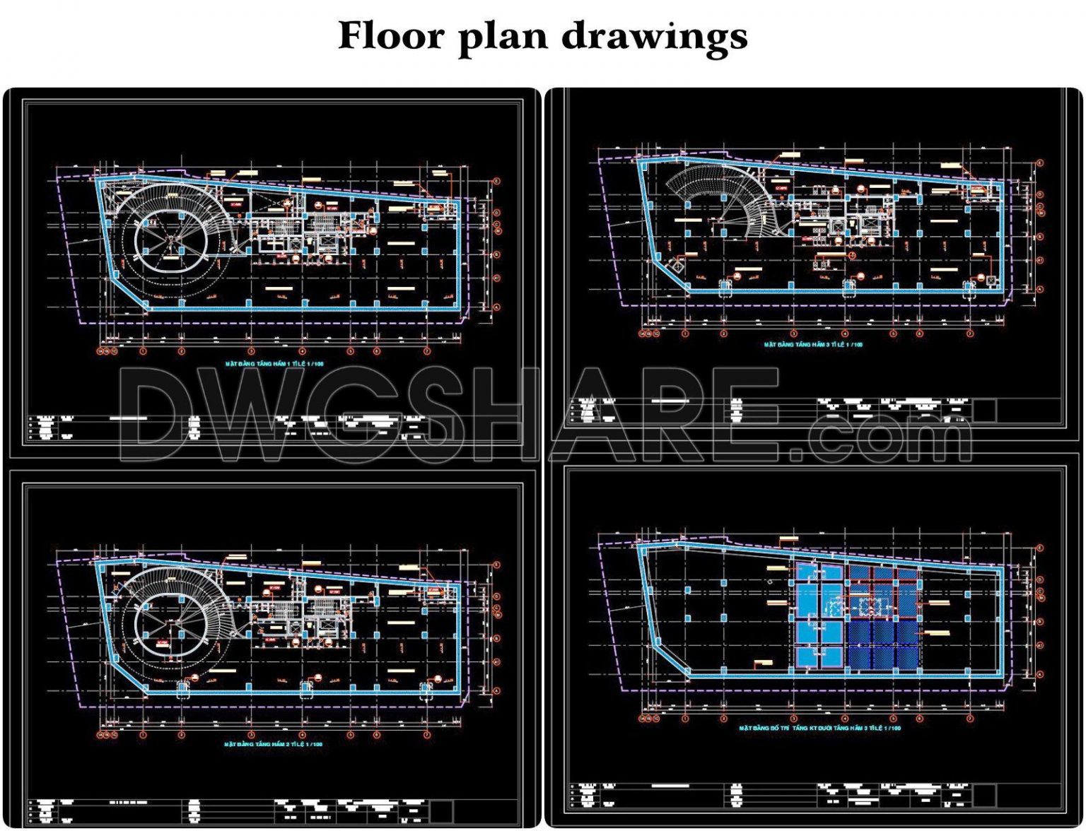 78. Free Download CAD Drawings of Office Building Floor Plans (Level 4 ...