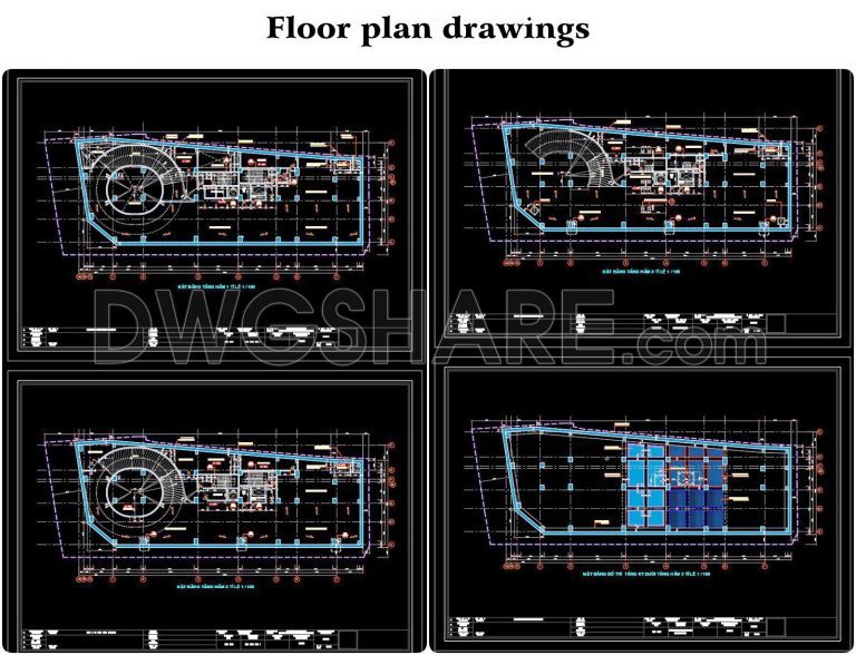 78. Free Download CAD Drawings of Office Building Floor Plans (Level 4 ...