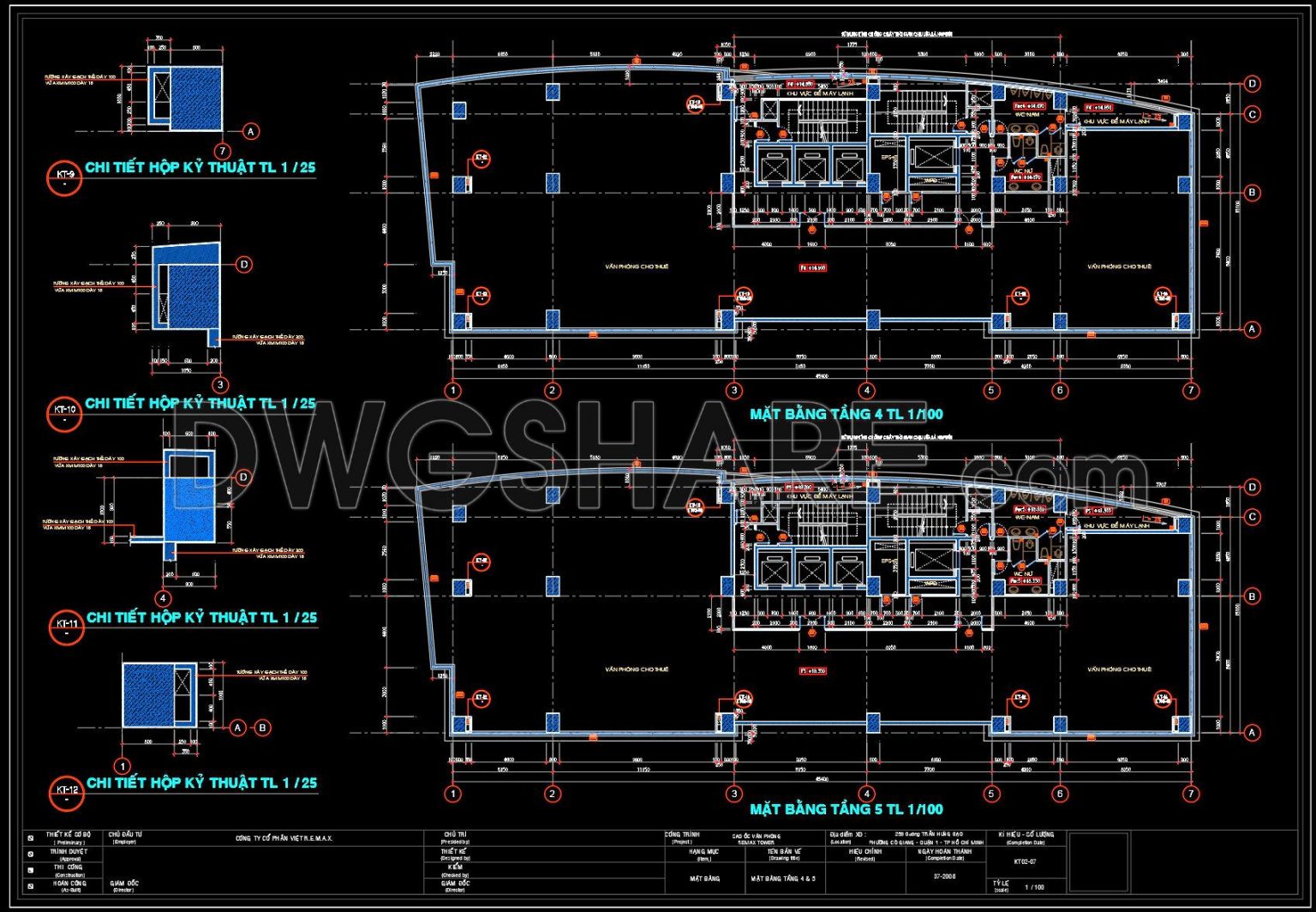 78. Free Download CAD Drawings of Office Building Floor Plans (Level 4 ...