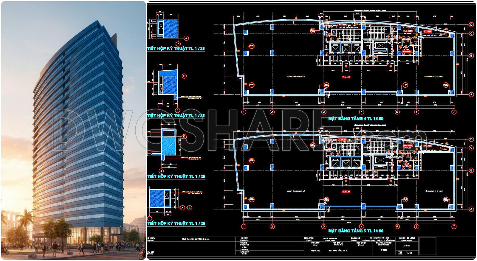 78. Free Download CAD Drawings of Office Building Floor Plans (Level 4 ...
