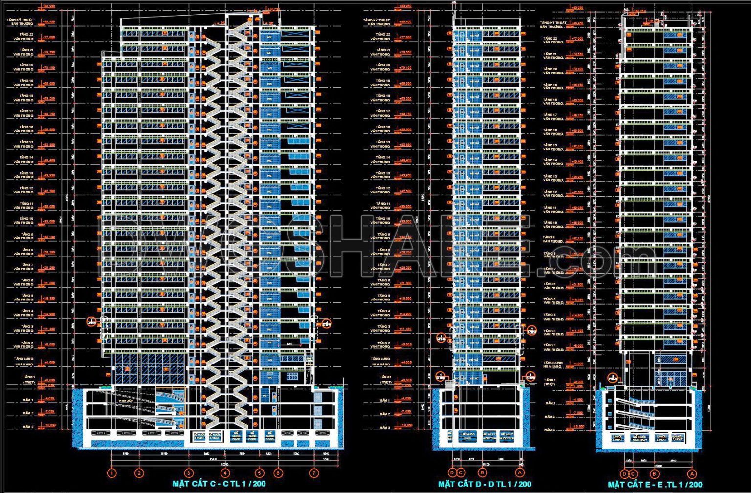 78. Free Download CAD Drawings of Office Building Floor Plans (Level 4 ...