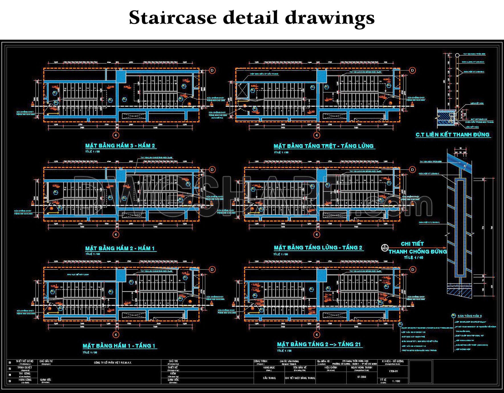 78. Staircase Detail Drawings (1) - Free Cad Blocks, download DWG ...