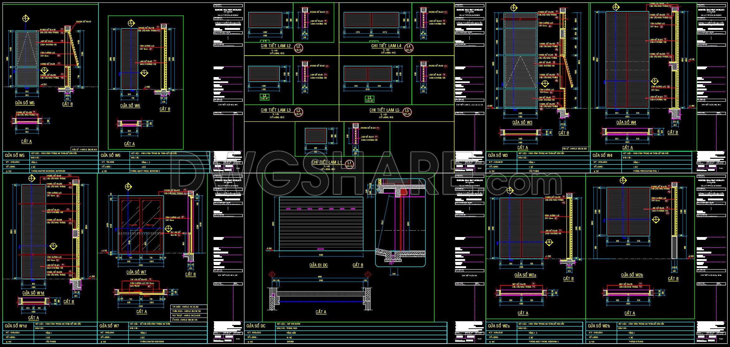 781. Free Download CAD Drawings of Door and Window Details – Complete ...