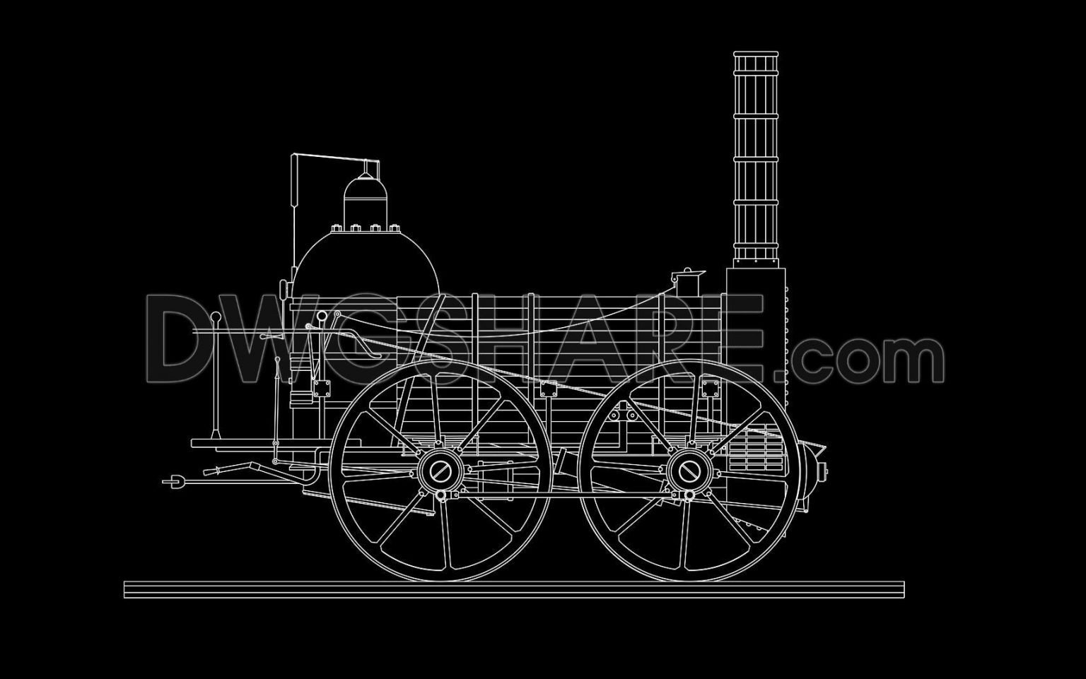 104. Free Download Steam Locomotive AutoCAD Drawings