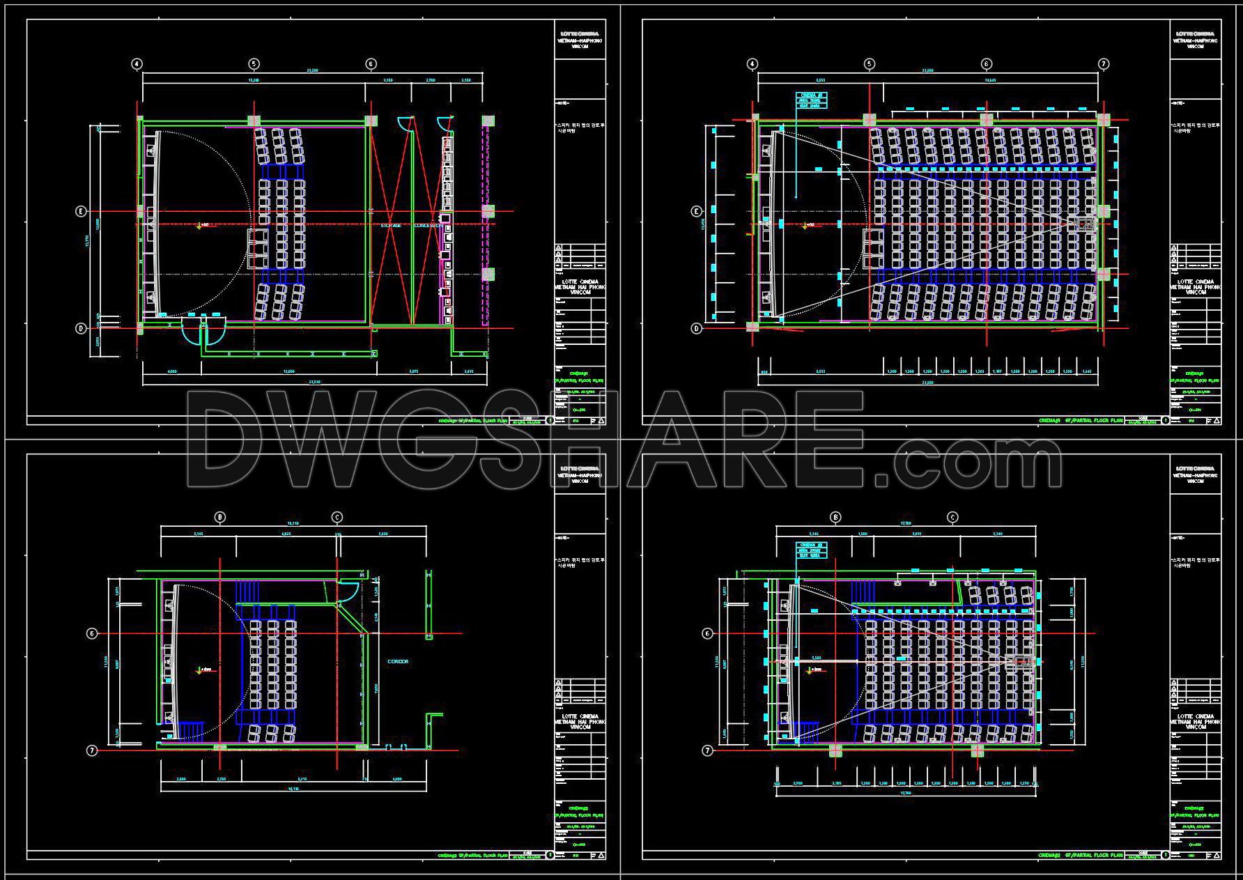 24. Free Download Cinema Section CAD Drawing – Interior Architectural ...