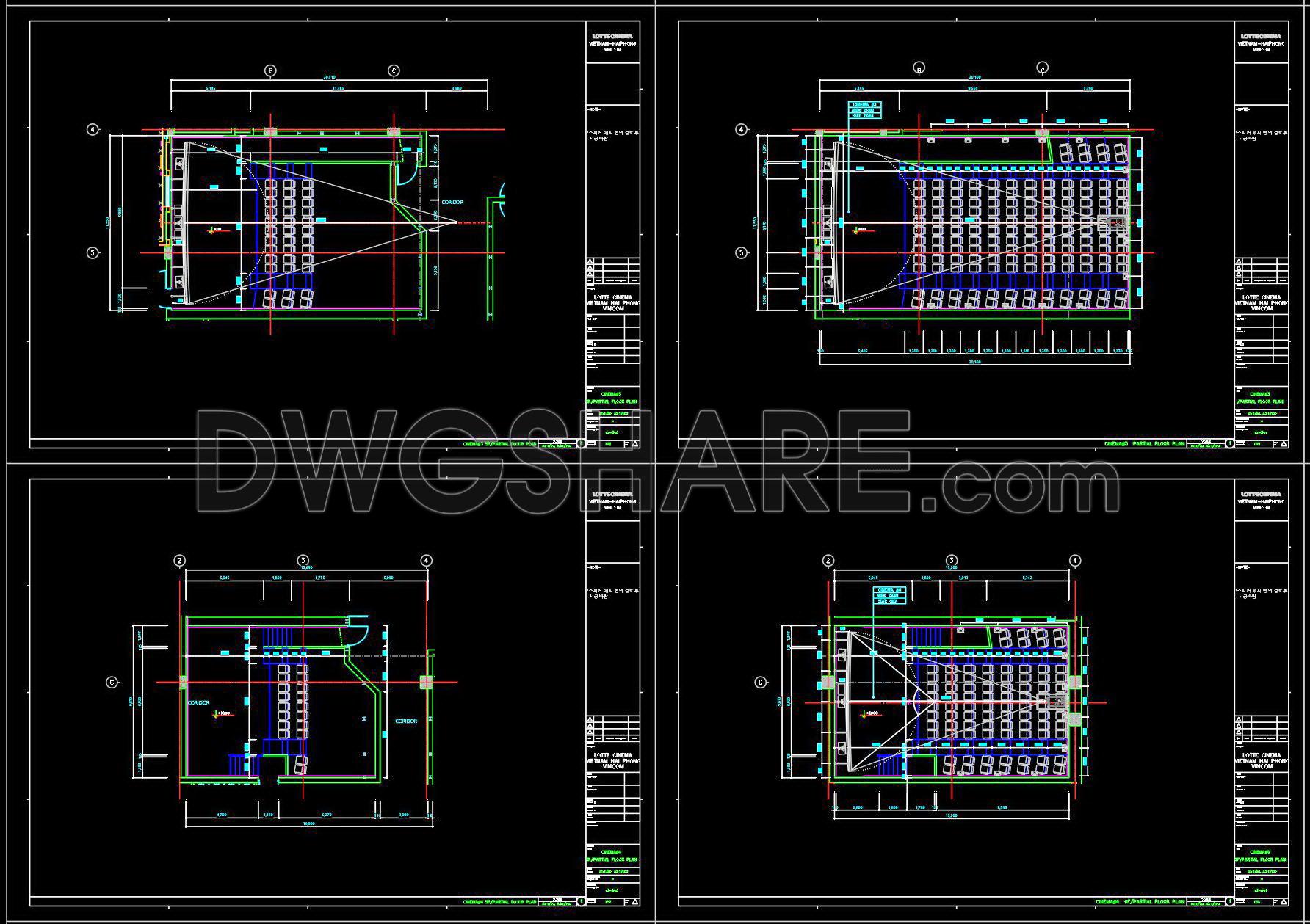 24. Free Download Cinema Section CAD Drawing – Interior Architectural ...