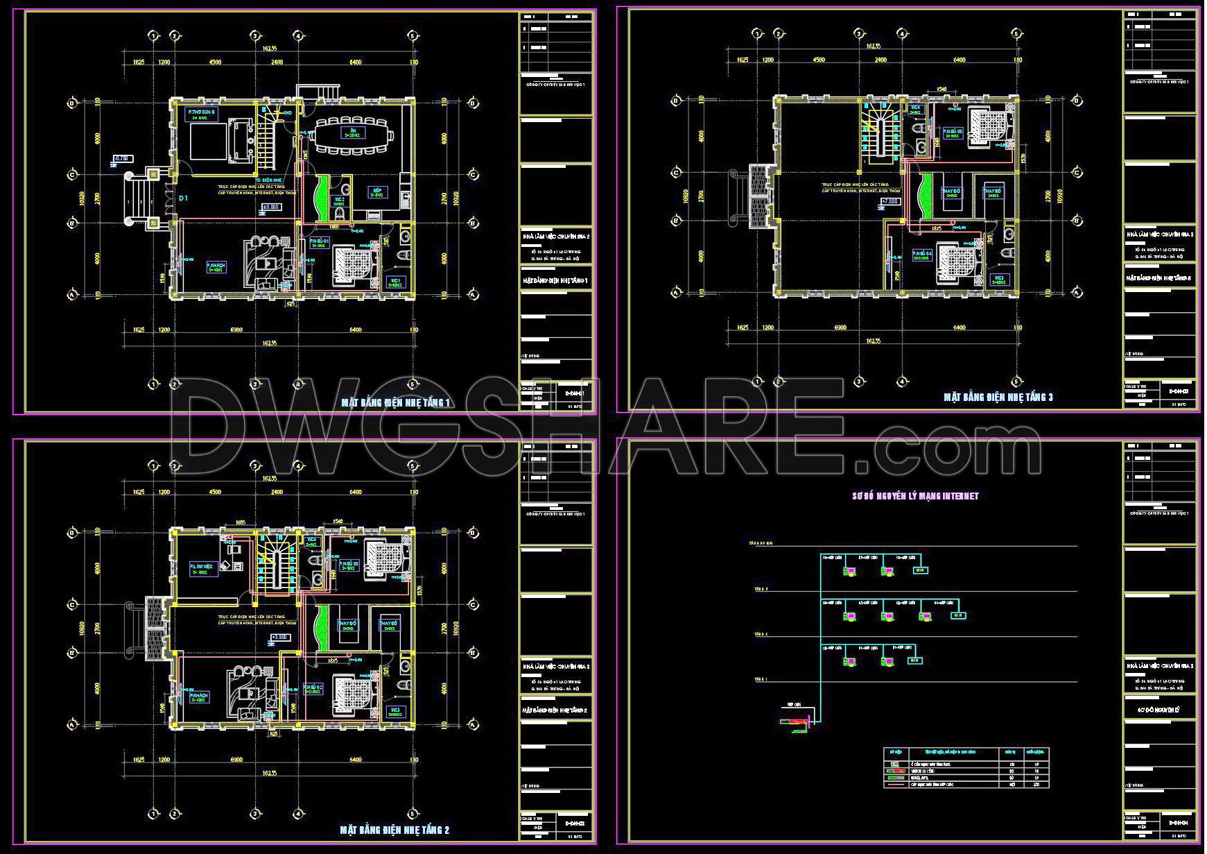 315. CAD drawings for detailed electrical designs for a 3-story ...