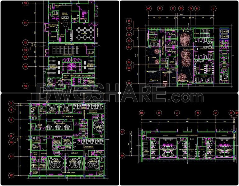 54. Free Download High-End Specialized Hospital First Floor Layout CAD ...