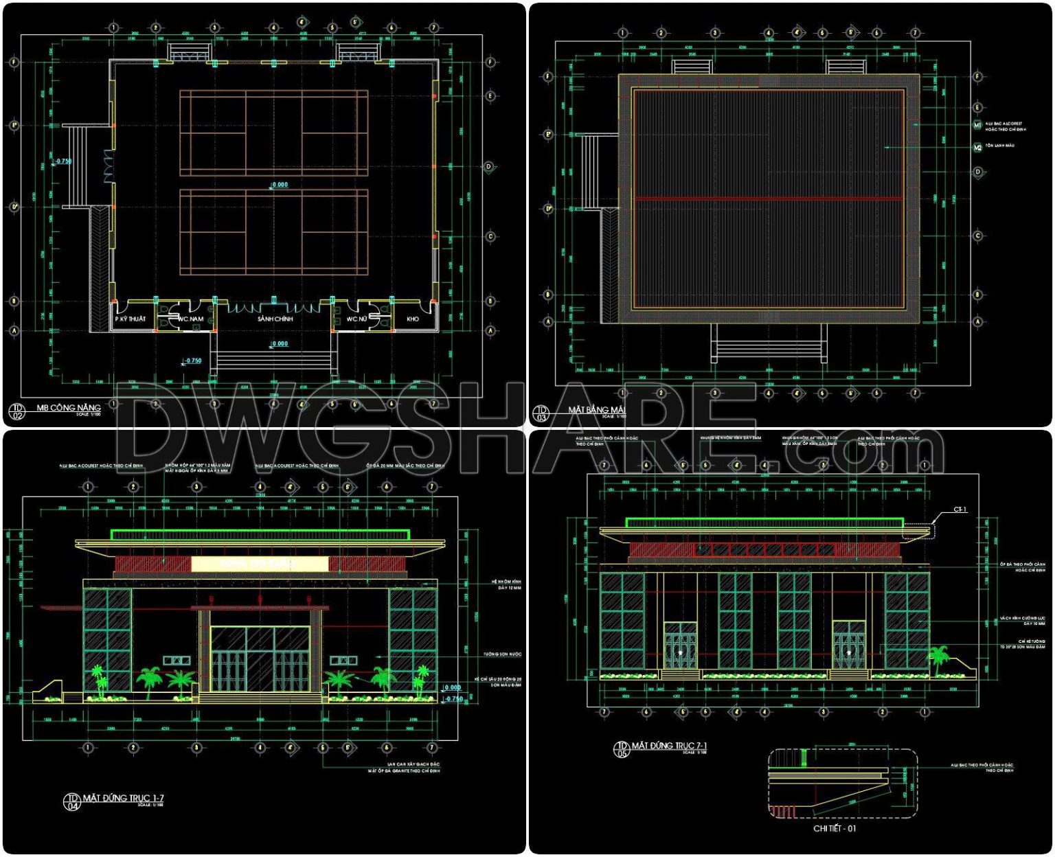 59. Download architectural design drawings of the sports hall with ...