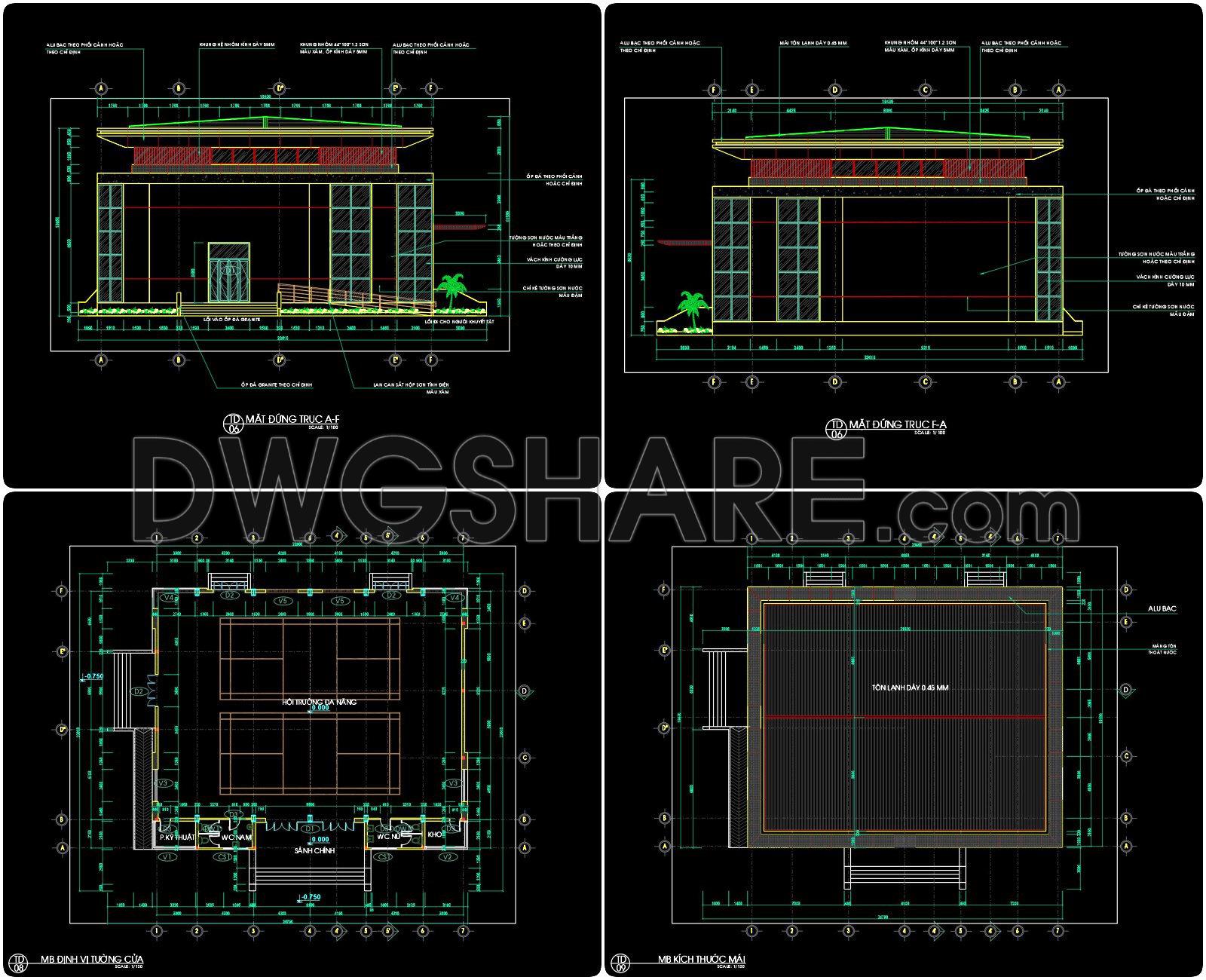 59. Download architectural design drawings of the sports hall with ...