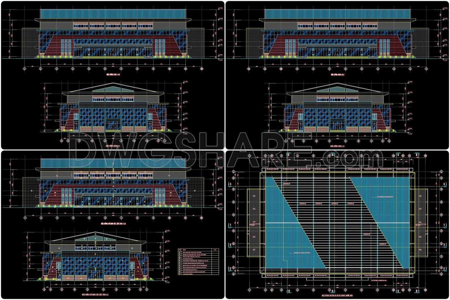 60. Free download the design drawings of a multi-purpose sports hall ...
