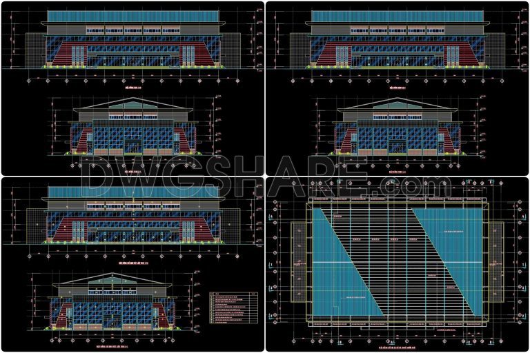 60. Free download the design drawings of a multi-purpose sports hall ...