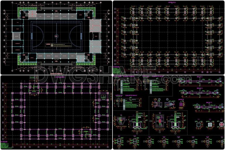 60. Free download the design drawings of a multi-purpose sports hall ...