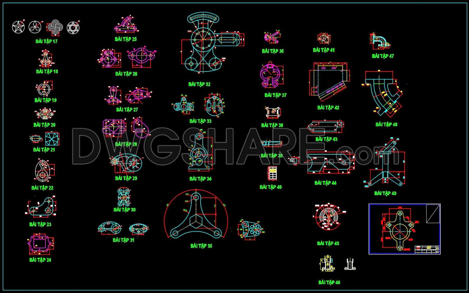 89. Free Mechanical CAD Block Library - Geometric and Machine Part ...