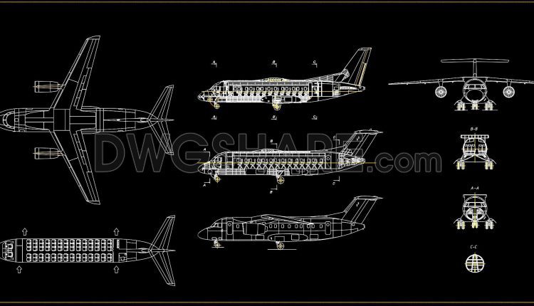 109. Free Download AN-148 Airplane AutoCAD DWG Drawings (1) - Free Cad ...