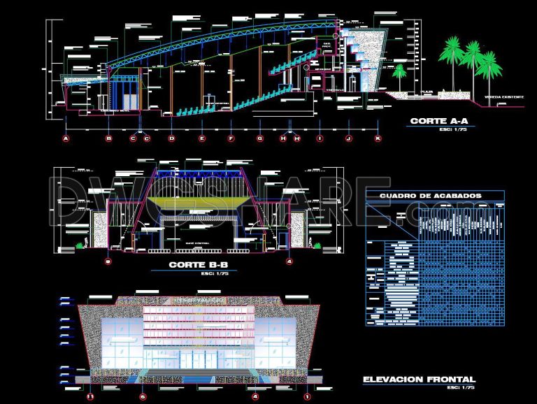 26. Free Download CAD Section Drawing of a 700-Seat Auditorium