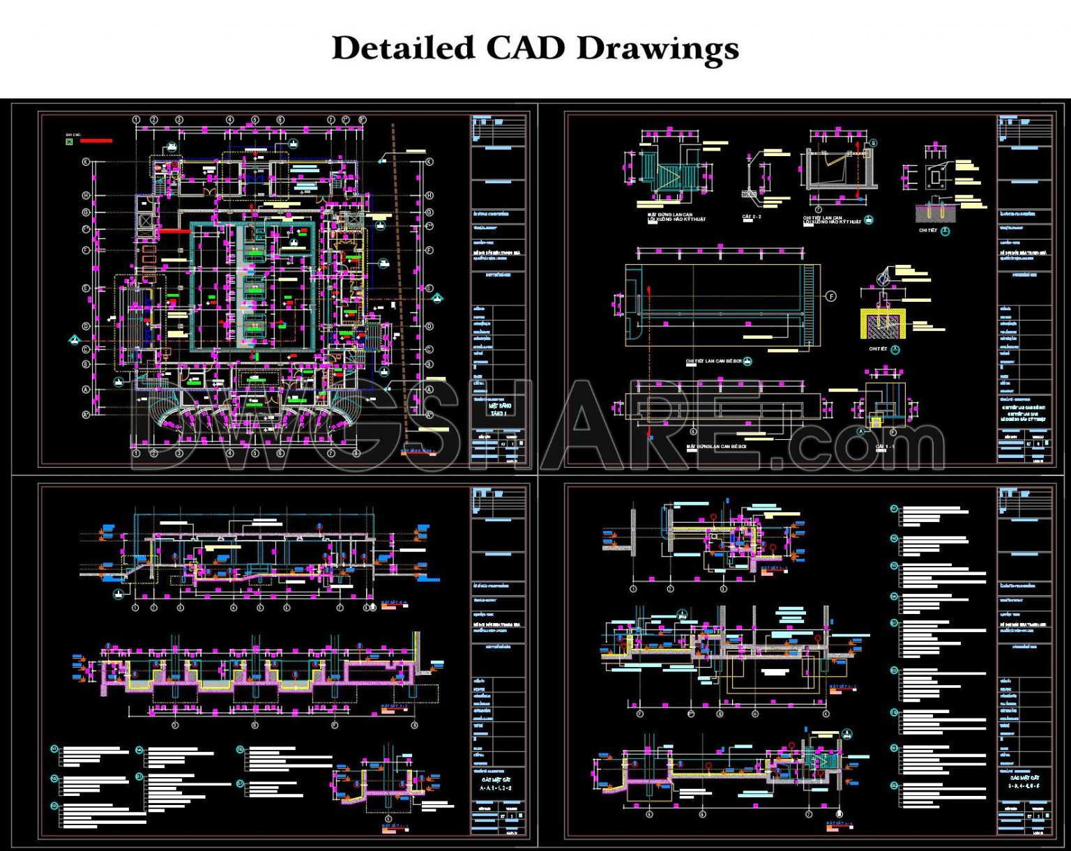 45. Indoor Four-Season Swimming Pool First Floor Plan CAD – Free Download